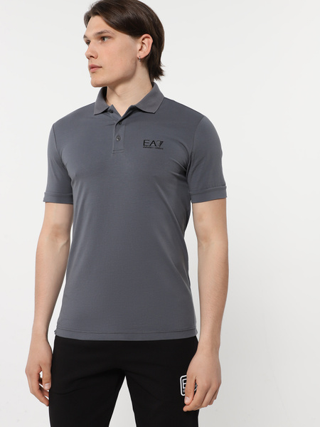 Поло EA7, размер 48, 50, цвет темно-серый, 95% хлопок, 5% эластан - купить по выгодной цене в ...