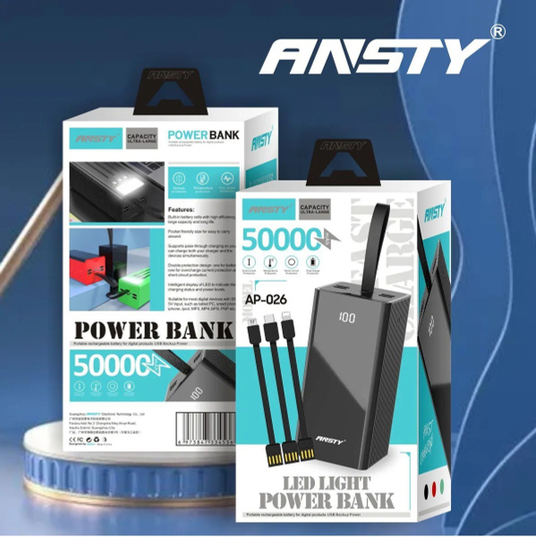 Внешний аккумулятор (Power Bank) Ansty AP- 023_Lightning_USB_USB Type-C ...