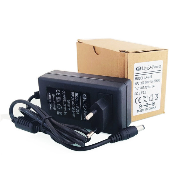 Блок питания 12V 3A для ТРИКОЛОР ТВ, НТВ Плюс и т.д. - купить с ...