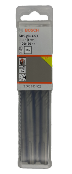 Набор буров (10шт) SDS-plus 10x100x160мм BOSCH (2 608 833 902) - купить по выгодной цене в ...