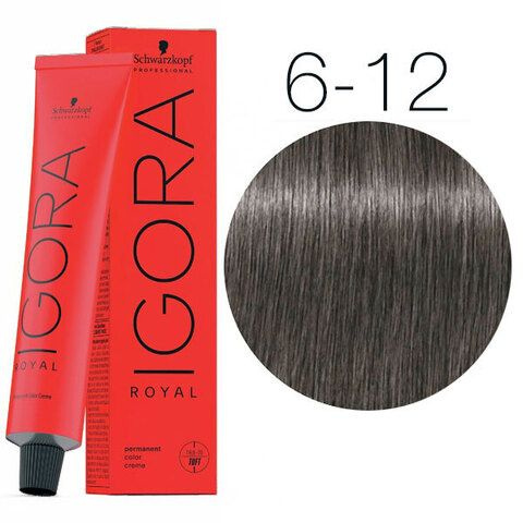 Краска для волос Игора Роял Igora Royal 6-12 темный русый сандрэ ...