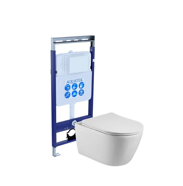 Унитаз с инсталляцией Set AQUATEK БЕТТА Easy Fix +сиденье-микролифт+звукоизоляционная прокладка ...