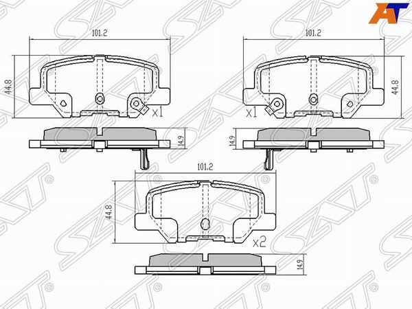Колодки тормозные SAT ST-4605A802 Задние - купить по низким ценам в ...
