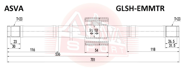 Вал приводной ASVA GLSHEMMTR - ASVA арт. GLSHEMMTR - купить по выгодной ...