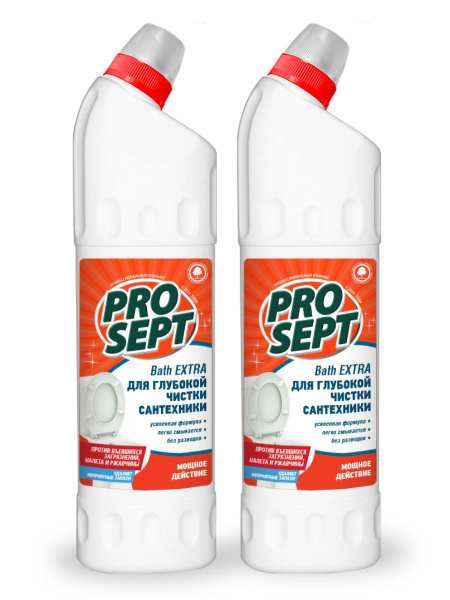 Prosept Bath Extra гель для глубокой чистки сантехники против ржавчины/налета/запаха 750 мл 2 шт ...