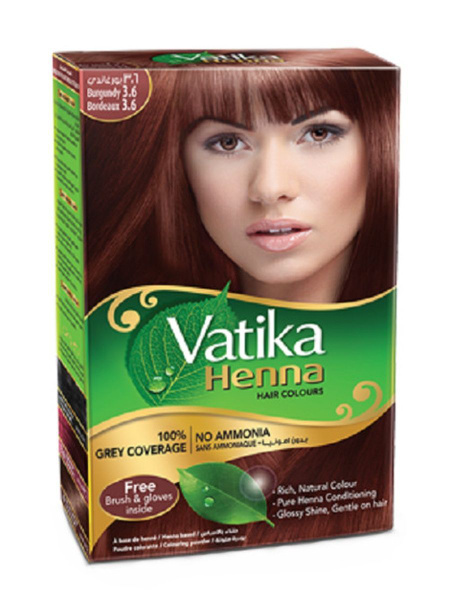 Хна для волос Dabur Vatika Henna бургунди (Hair Colours Burgundy), 6 шт ...