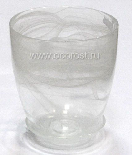 Стеклянный цветочный горшок с поддоном Белый (для орхидей), Объем - 1 л ...