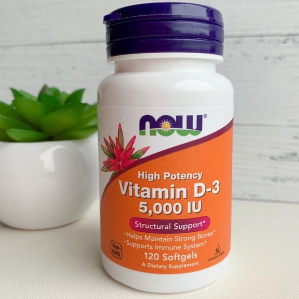NOW Vitamin D3 5000 IU, Нау Фудс Витамин D-3 5000 ME, 120 капсул купить на OZON по низкой цене ...