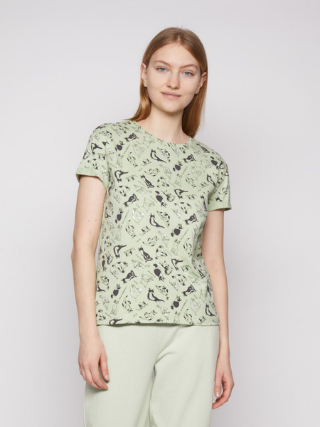 Футболка Zolla, размер 44, цвет светло-зеленый, 100% Хлопок - купить по выгодной цене в интернет ...