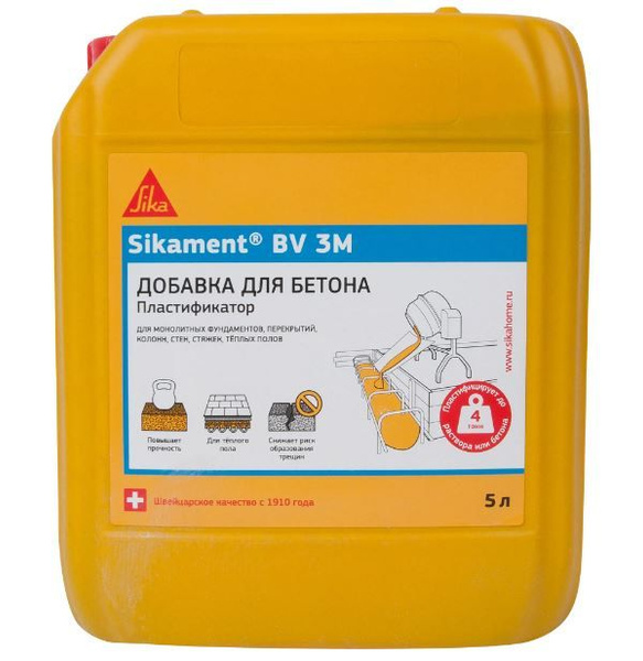 Пластификатор для бетона Sika Sikament BV-3M 5 л купить на OZON по ...