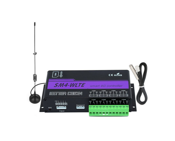 4G GSM модуль управления на 4 канала Страж Управлятор SM41-EU. Контроль температуры, приложение ...