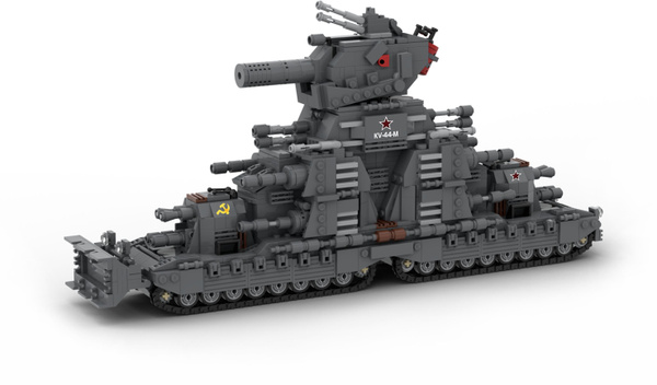 Советские военные танковые строительные блоки Super Heavy Tank Building,1580,KV44M,серый ...