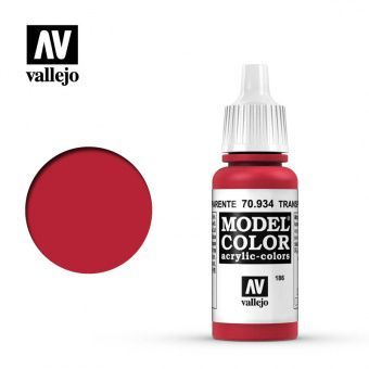 Краска Vallejo Model Color 186 Transparent Red (Прозрачный красный ...