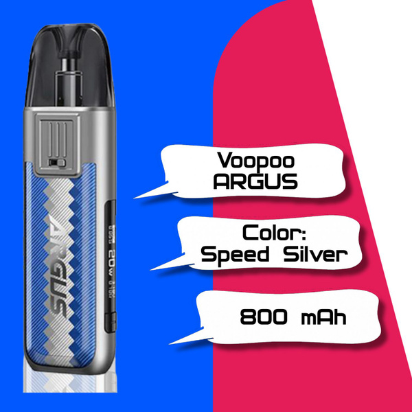 Набор Voopoo ARGUS POD Kit, 800 мАч, 20 Вт, Speed Silver, 1 шт., без ...