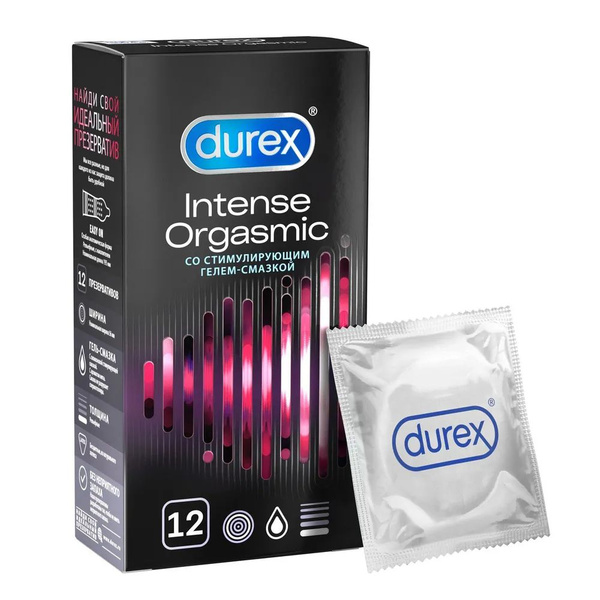 Презервативы Durex Intense Orgasmic рельефные со стимулирующим гелем ...