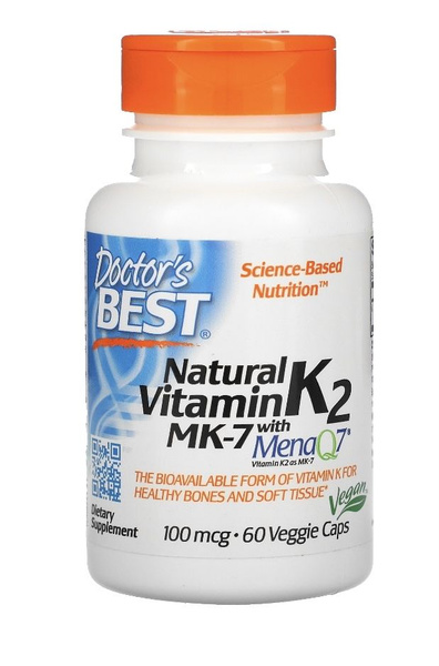 Натуральный витамин К2 МК-7 Доктор Бест, Natural Vitamin K2 MK-7 MenaQ7 ...