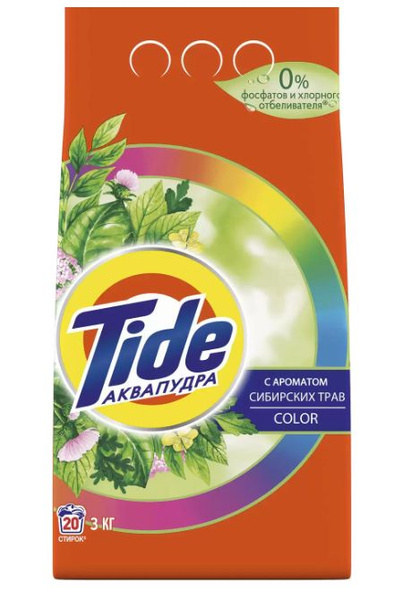 Tide Порошок "Color", сибирские травы , 3 кг - купить с доставкой по ...