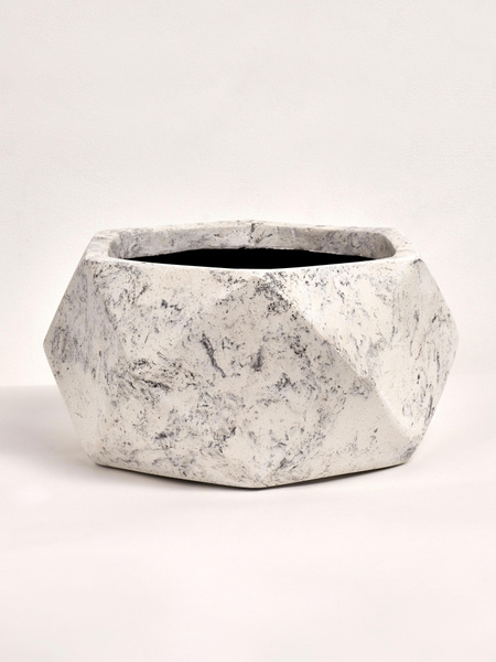 Кашпо Low Rombo Marble collection 41 см 15 л полимербетон мрамор ...