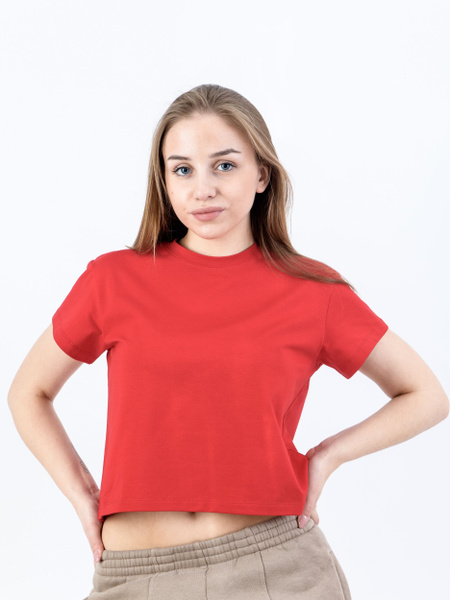 Футболка BITSUN, размер 42, цвет красный, 95% хлопок, 5% эластан - купить по выгодной цене в ...