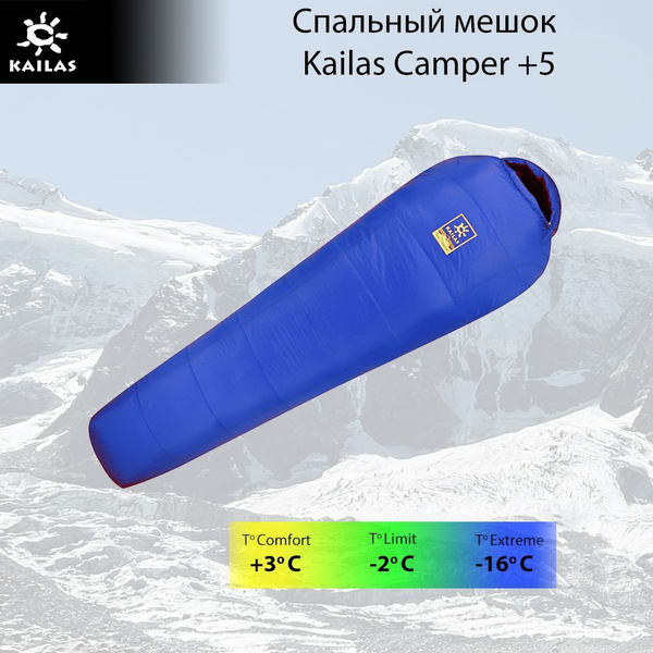 Cпальный мешок Kailas Camper +5 (L, 215 см, синий) - купить с доставкой ...