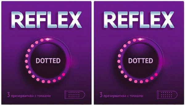 Презервативы Reflex Dotted точечные, комплект: 2 упаковки по 3 шт - купить с доставкой по ...