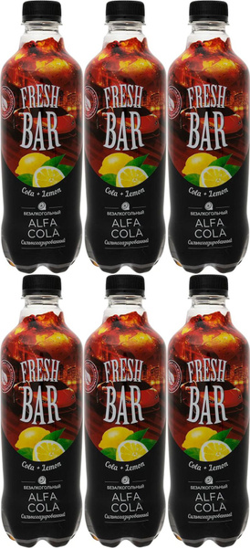 Газированный напиток Fresh Bar Alfa Cola 0,48 л, комплект: 6 упаковок ...