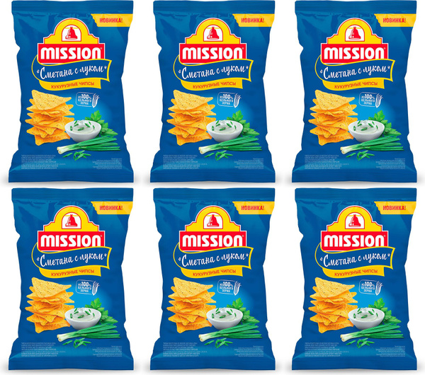 Чипсы Mission Сметана и лук, комплект: 6 упаковок по 90 г - купить с ...