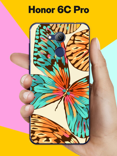 Силиконовый чехол на Honor 6C Pro Бабочки 10 / для Хонор 6Ц Про ...