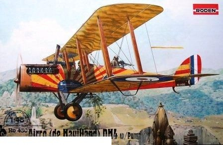 Сборная модель Roden Rod430 Самолёт Airco (de Havilland) DH4 w/Puma ...