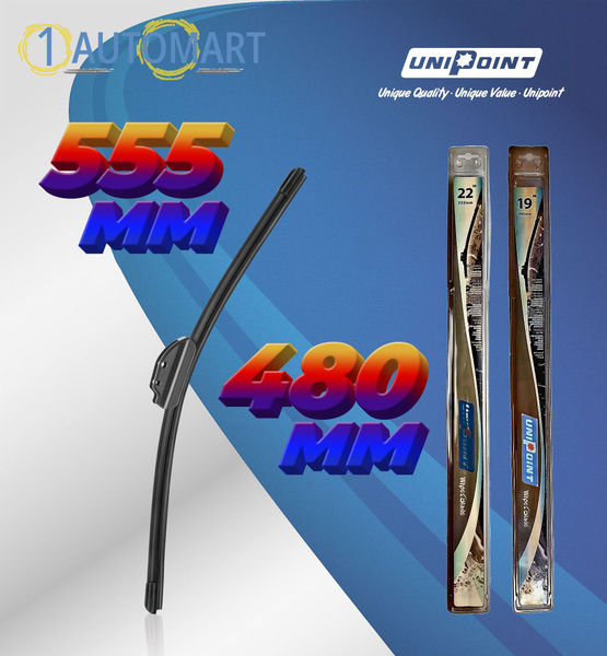 2шт. / 480 и 555 мм. Комплект бескаркасных щеток стеклоочистителя Unipoint 480 мм + 555 мм (48 ...