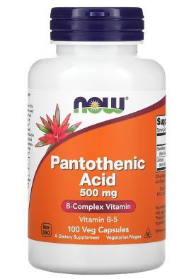 Пантотеновая кислота, Now Foods Pantothenic Acid, 500 мг, 100 капсул ...