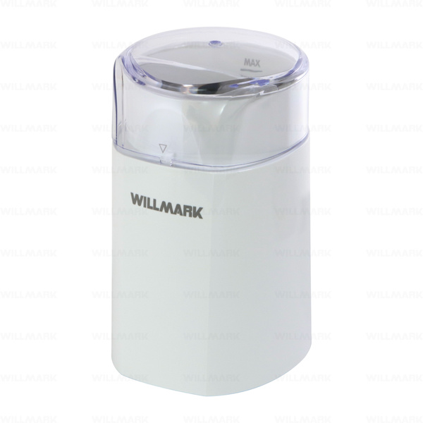 Кофемолка WILLMARK WCG-215 (180Вт, 60г., прозрачная крышка, ротационный нож), белый купить по ...