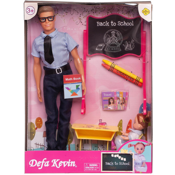 Игровой набор Кукла Defa Kevin Учитель (в рубашке в бело-голубую клетку ...