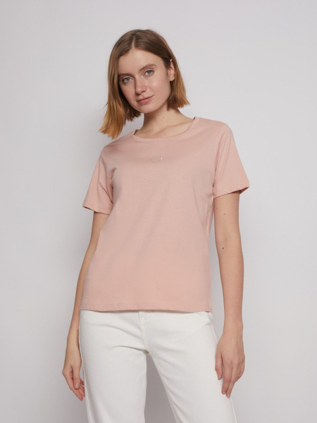 Футболка Zolla, размер 42, цвет розовый, 100% Хлопок - купить по выгодной цене в интернет ...