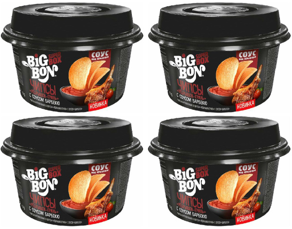 Чипсы картофельные BIGBON со вкусом РЕБРЫШКИ ГРИЛЬ с соусом БАРБЕКЮ 105 ...