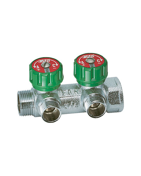 Коллектор FAR FK 3821 3412TP регулирующий проходной ВР-НР 3/4"х1/2" с 2 ...