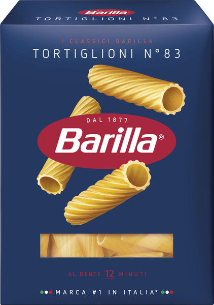 Макароны Barilla Tortiglioni №83 Трубочки, из твёрдых сортов пшеницы ...