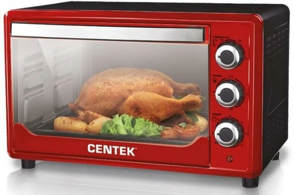 Мини-печь Centek, красный, черный, 50 л купить по низкой цене с ...