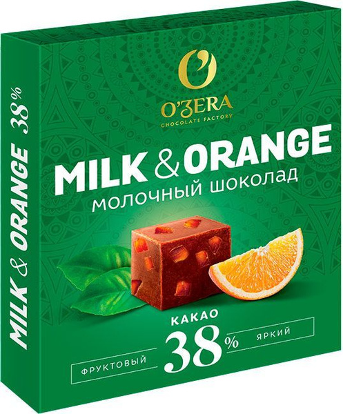Шоколад OZera Milk & Orange, 77,7%, 90 г купить на OZON по низкой цене (1781914641)