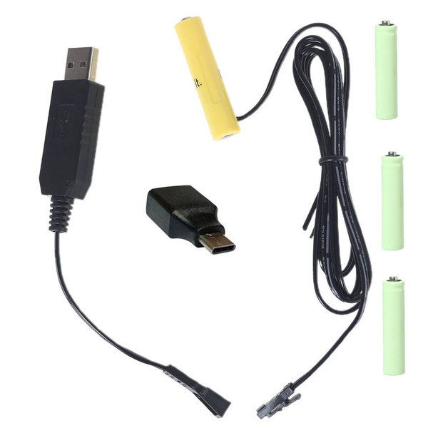 (1 комплект)USB+Type C Однопарный разъемный кабель AA Eliminator Cable ...