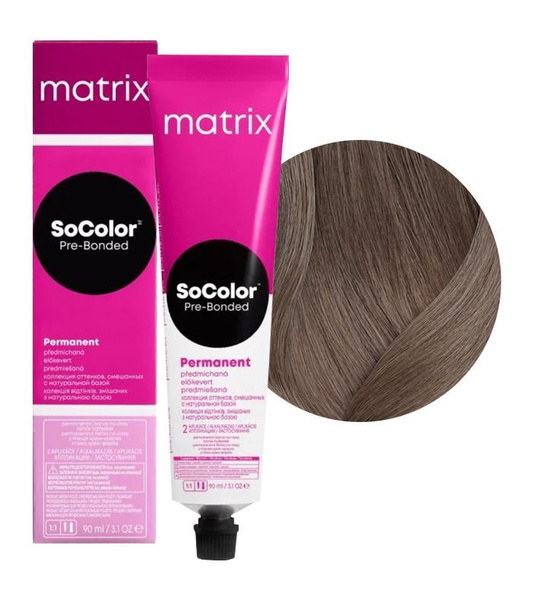 Краска для волос Matrix SoColor Pre-Bonded 7AV блондин пепельно ...