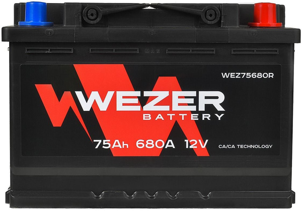 Аккумулятор автомобильный WEZER WEZER_Euro_Обратная (-/+) купить по ...