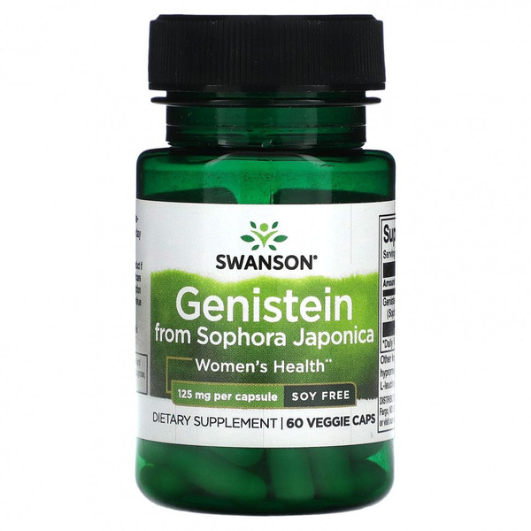 Swanson, Genistein from Sophora japonica, без сои, 125 мг, 60 ...