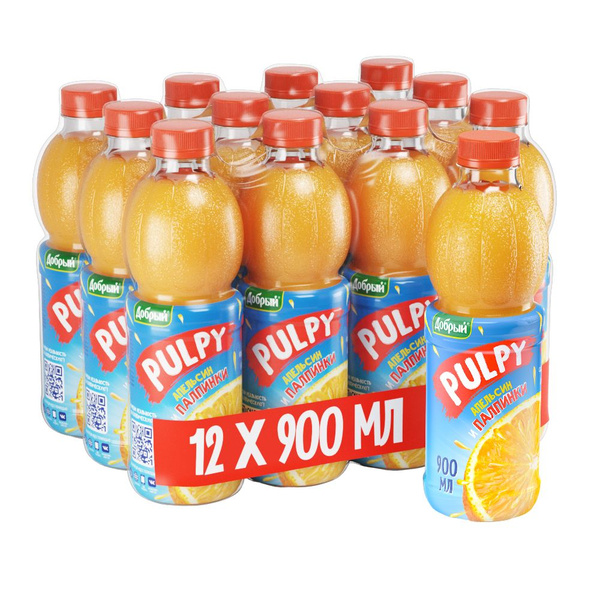 Напиток сокосодержащий Добрый Pulpy, апельсин, 0,9 л х 12 купить на ...