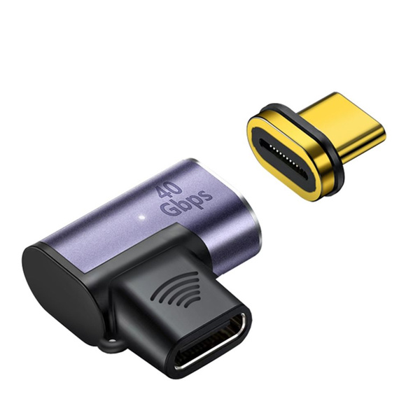 Прямоугольный магнитный адаптер Usb C папа Usb C мама 90 градусов