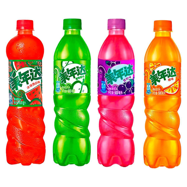 Газированный напиток Mirinda - набор 4 вкуса (Apple, Grape, Orange ...