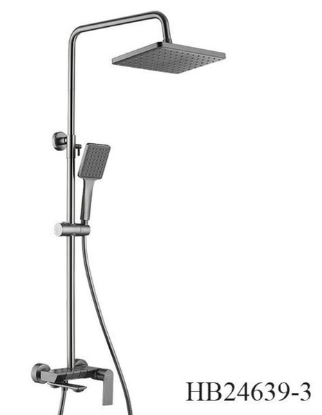 Душевая система с тропическим душем; Haiba HB24639-3 цвет- вороненная сталь(графитовый) - купить ...