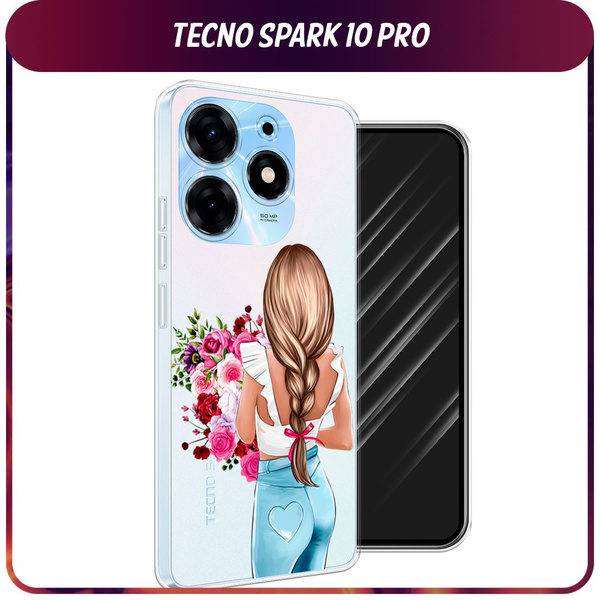 Силиконовый чехол на Tecno Spark 10 Pro / Текно Спарк 10 Про "Букет для ...
