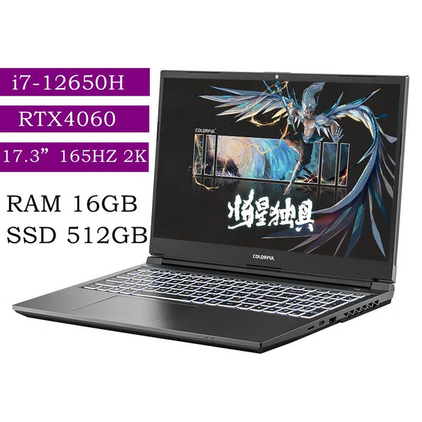 Игровой ноутбук Colorful X17 AT 16G/512 i7-12650H RTX4060, серый купить ...