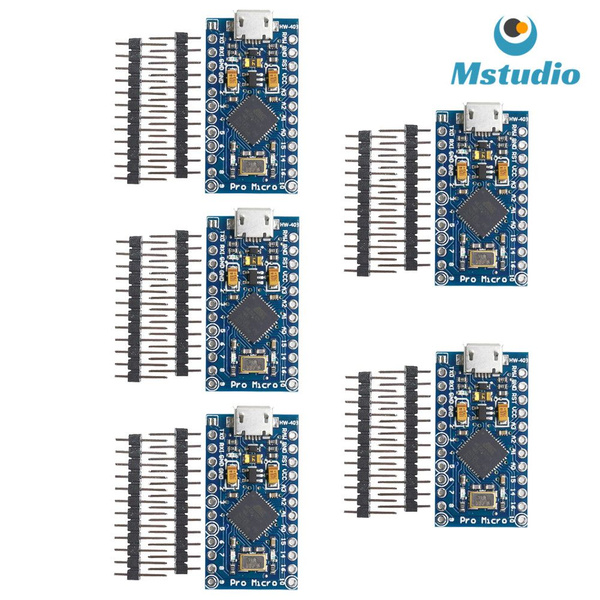 5 шт Микроконтроллер Плата Pro Micro на базе процессора Atmega32u4 Micro Usb для Arduino